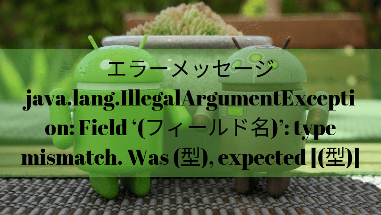 java.lang.IllegalArgumentException: Field ‘(フィールド名)’: type mismatch ...